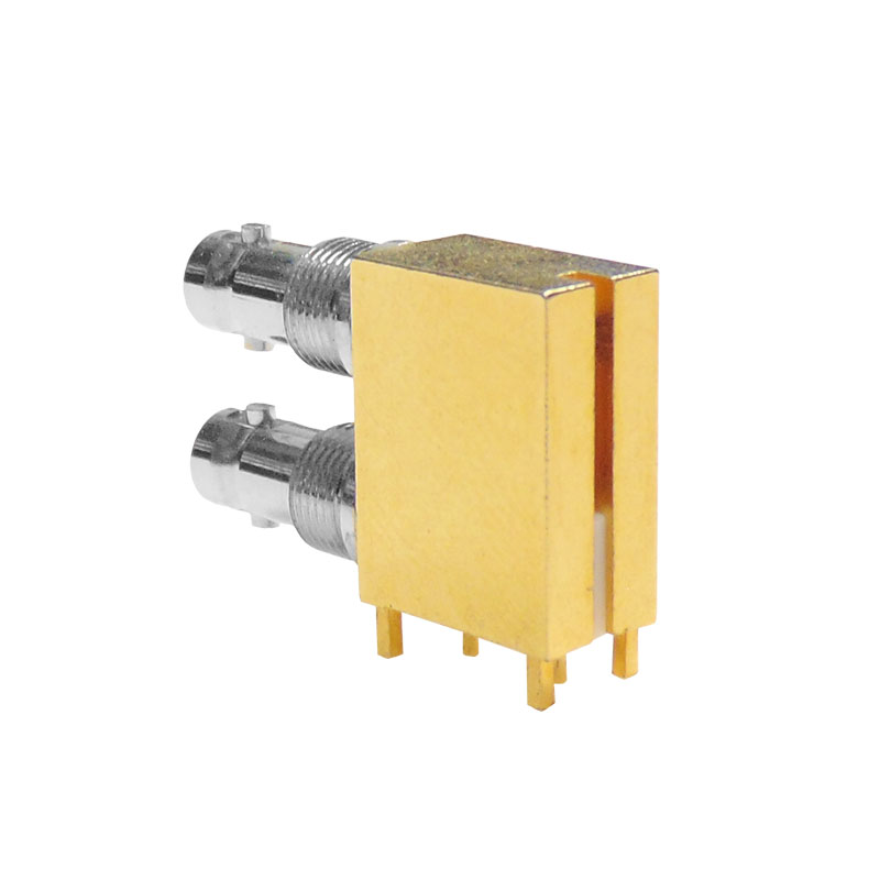 12GHz Dual Port R/A Micro BNC Coax Connector from Cambridge Electronics